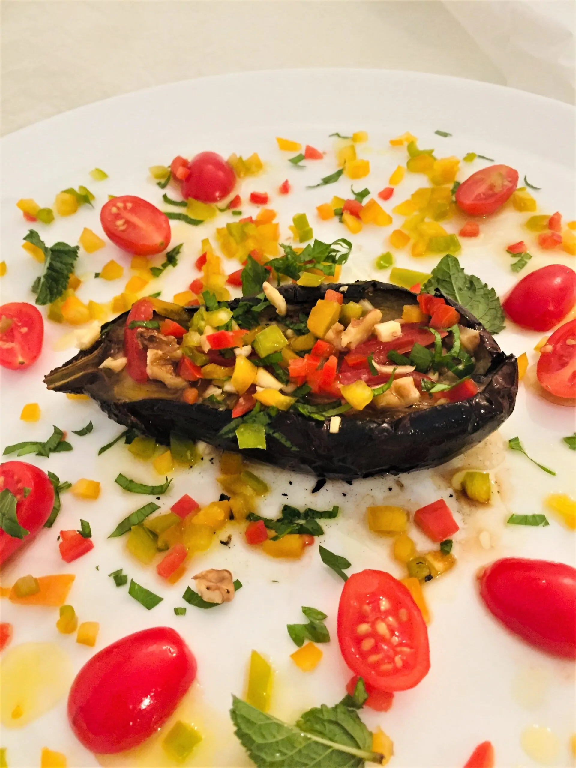 Aubergine Salad - Soprano in the Kitchen